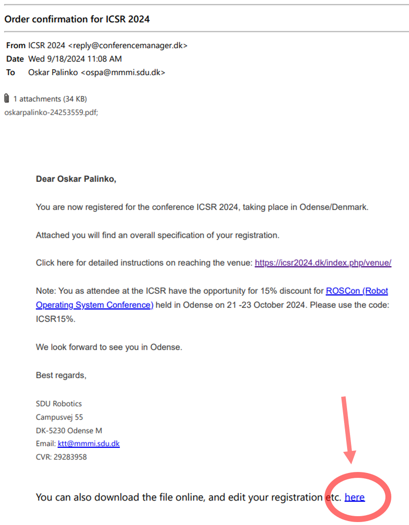 How to change your existing registration - 16th International Conference on Social Robotics - ICSR24